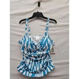 Anne Cole | Swim | Anne Cole Turquoise Ikat Print Tankini Swim Top Upf ...